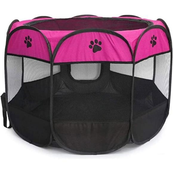 Dog | Pet Playpen Foldable Dog Playpens With Removable Mesh Shade Cover ...